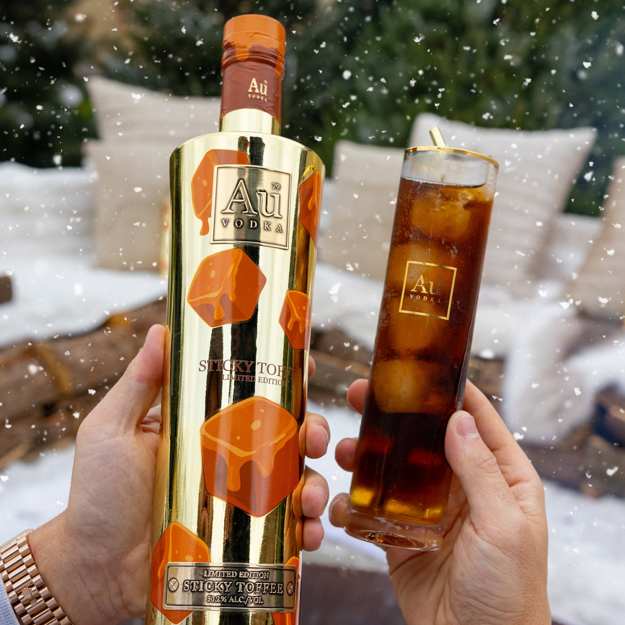Sticky Toffee Vodka 700ml & Highrise Glass - Au Vodka USA – Au Vodka USA